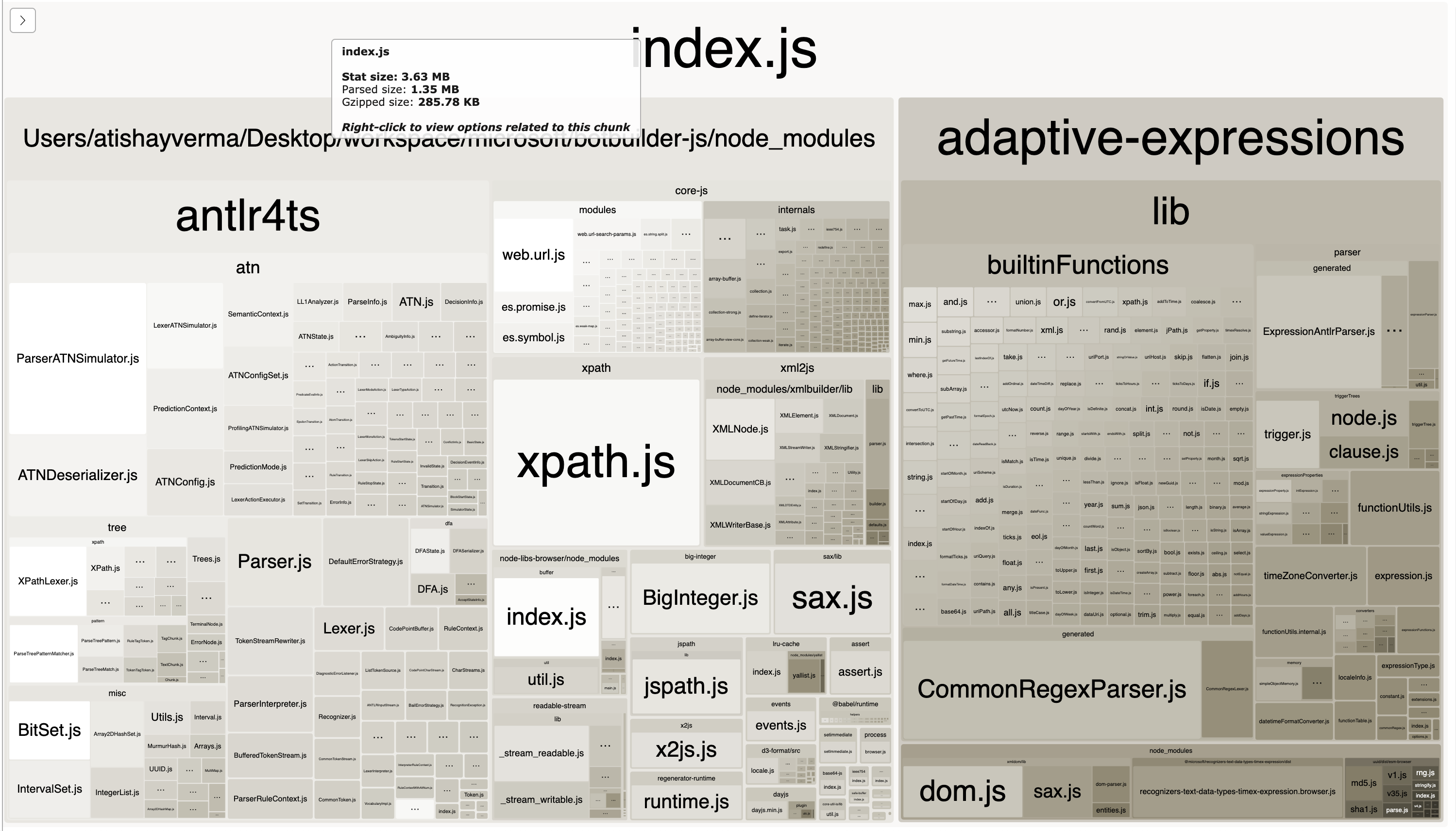 Adaptive expression bundle parsed size is around 1.3MB which takes long time to download the ...