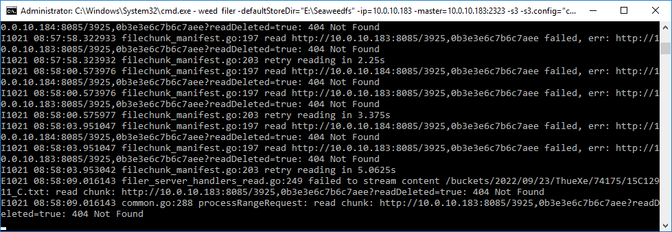 Server return Internal Error · seaweedfs seaweedfs · Discussion #3885 · GitHub