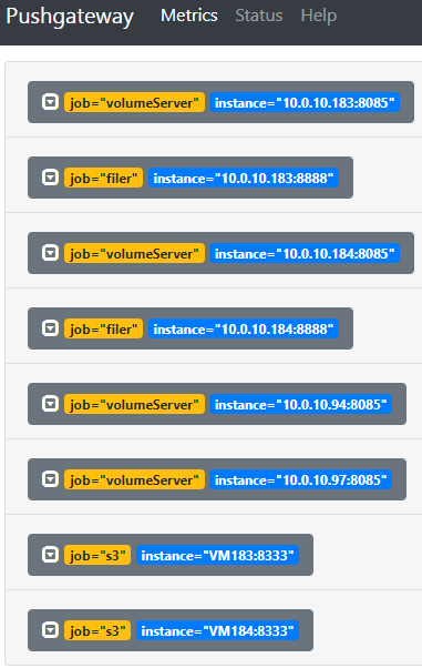 Filer not display metrics in Pushgateway · Issue #4314 · seaweedfs/seaweedfs · GitHub