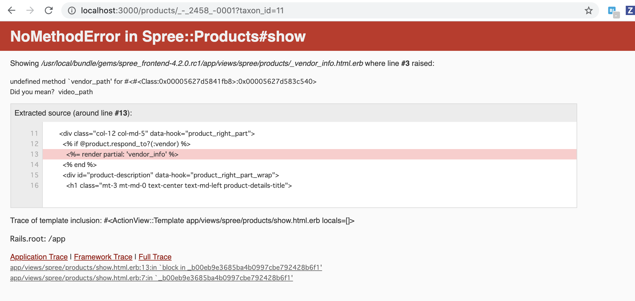 V420rc1 Undefined Method `vendorpath Nomethoderror In Spreeproductsshow · Issue 10545
