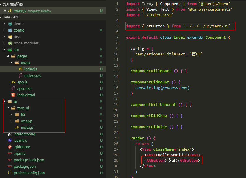 Taro Ui 本地构建，作为外部模块，无法正确引入 · Issue 186 · Nervjs Taro Ui · Github