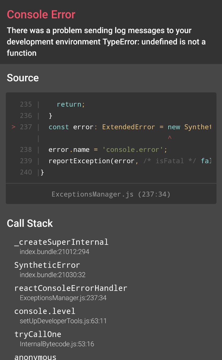 [dev-client][RN0.64][RN.65] "There was a problem sending log messages to your development ...