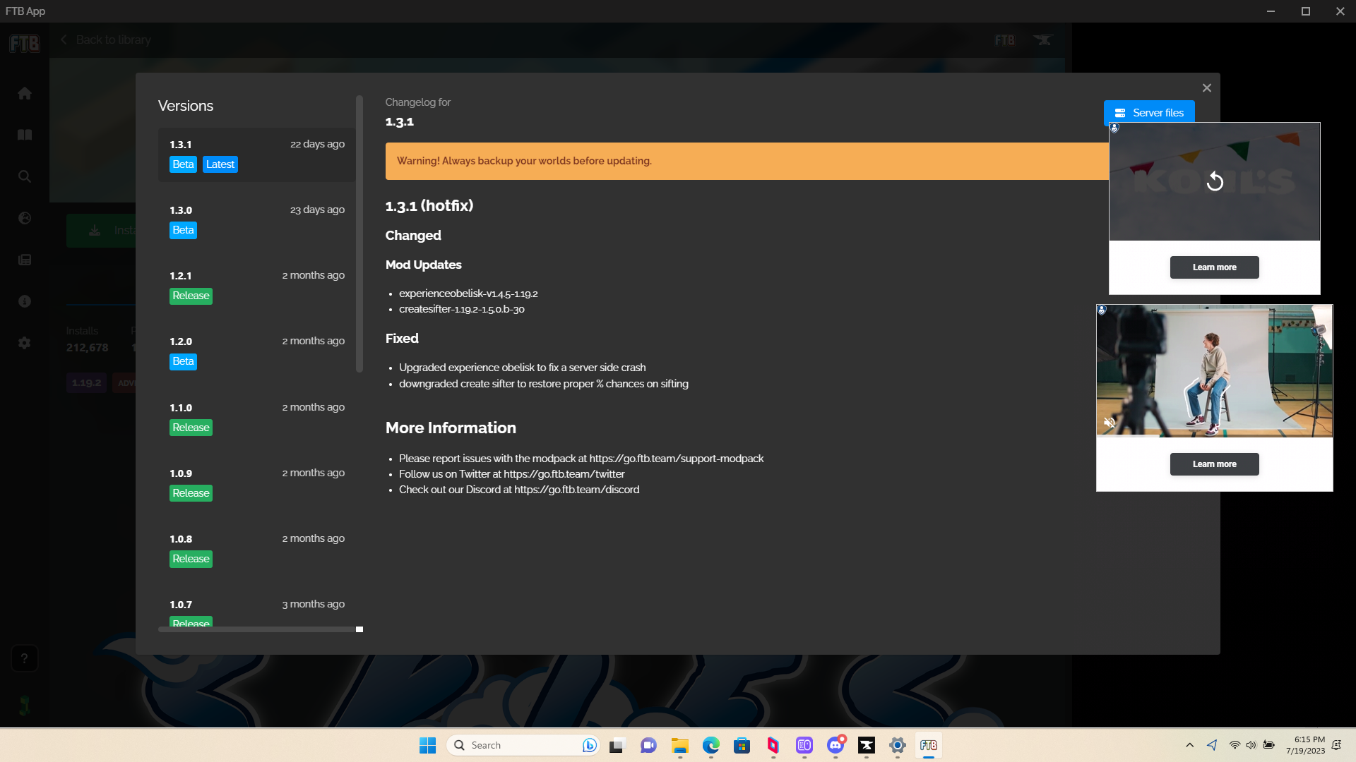 FTB App Ad Placement · Issue #947 · FTBTeam/FTB-App · GitHub