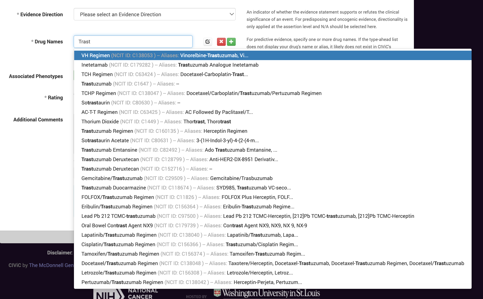 Drug type ahead not acting as expected · Issue #363 · griffithlab/civic ...