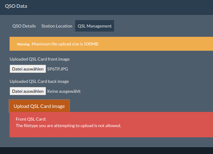 Qsl Upload Filetype Not Allowed · Issue 1822 · Magicbug Cloudlog · Github