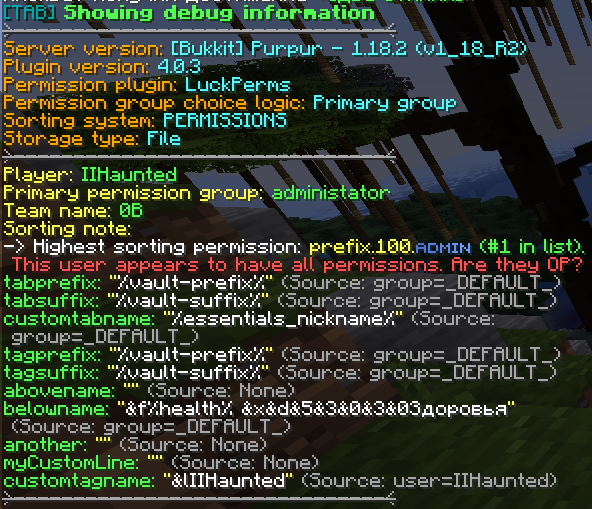 PERMISSION sorting type does not work · Issue #1076 · NEZNAMY/TAB · GitHub