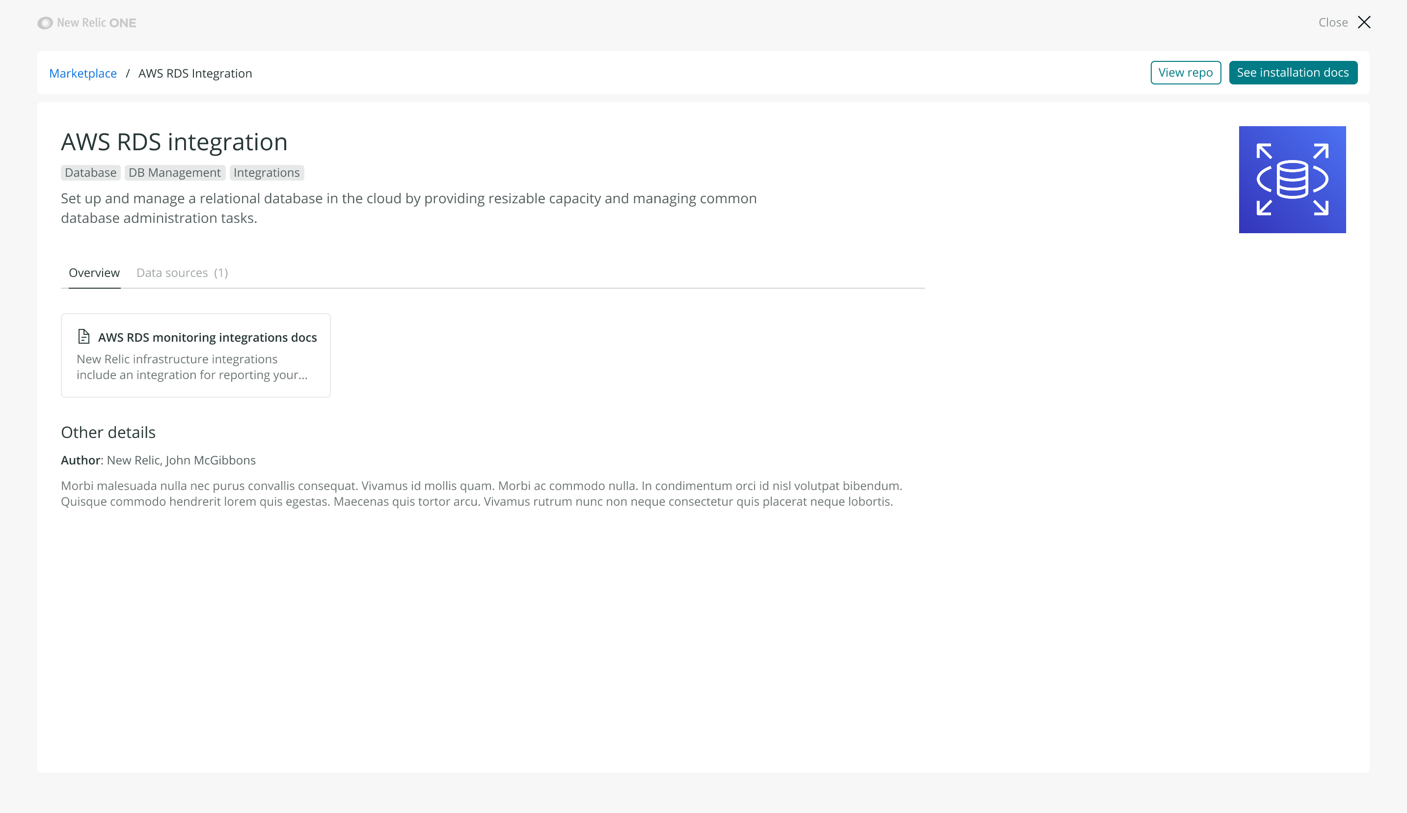 [Details Nerdlet] Update the “Install” button to be “See installation docs” for integration ...