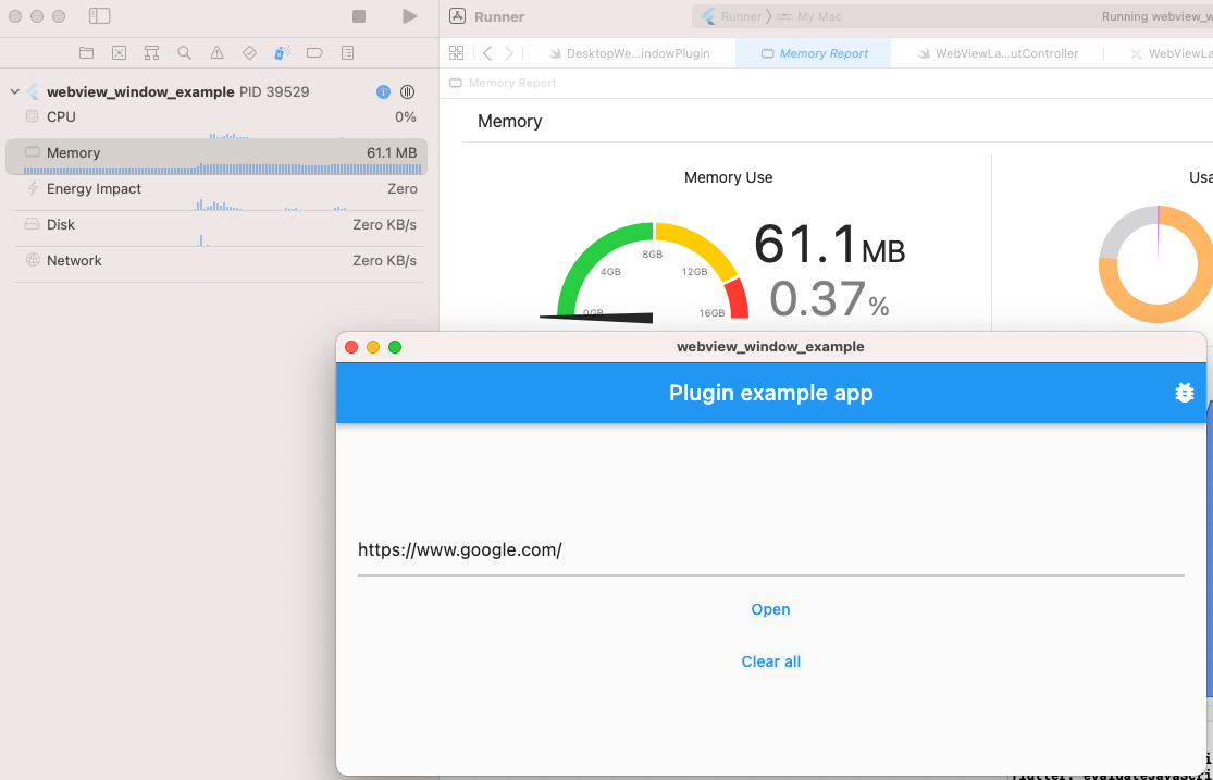 Example desktop_webview_window is running on a Mac, the memory has not been released · Issue ...