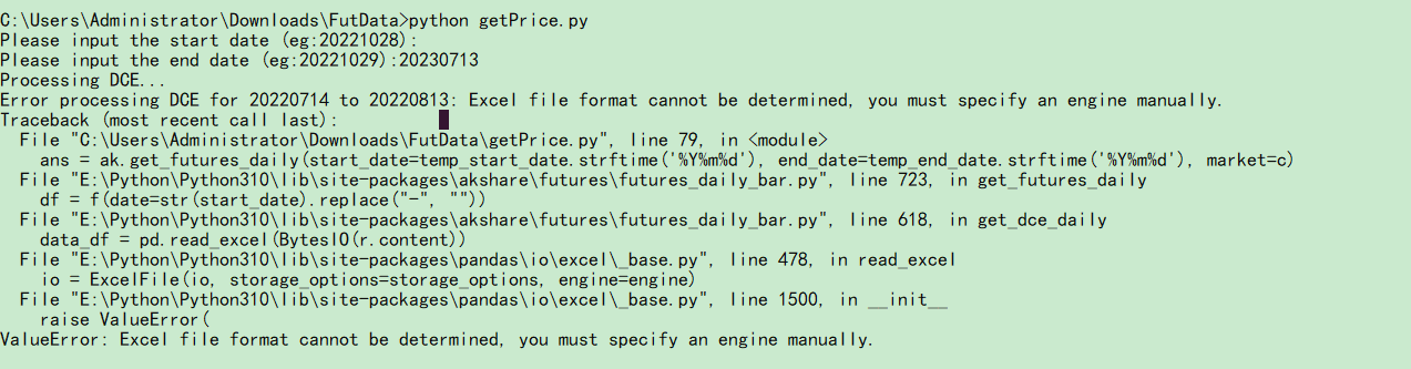ak.get_futures_daily not working well with DCE for long historical data retrieval · Issue #3976 ...