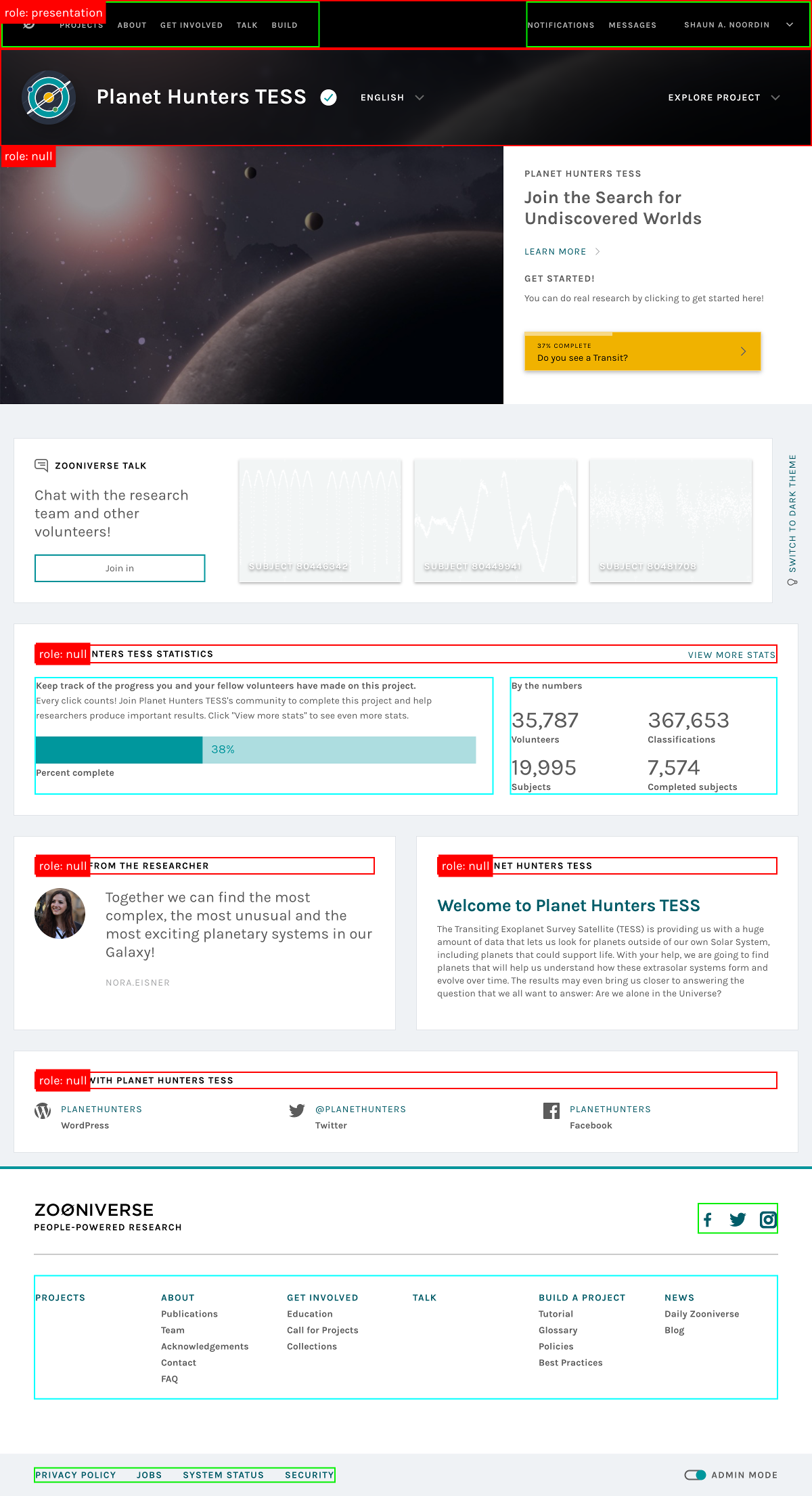 Accessibility: page should only have one Header · Issue #3710 · zooniverse/front-end-monorepo ...