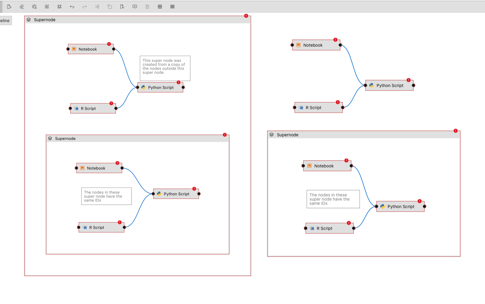 Duplicate node ids created when nesting super nodes · Issue #2246 · elyra-ai/elyra · GitHub
