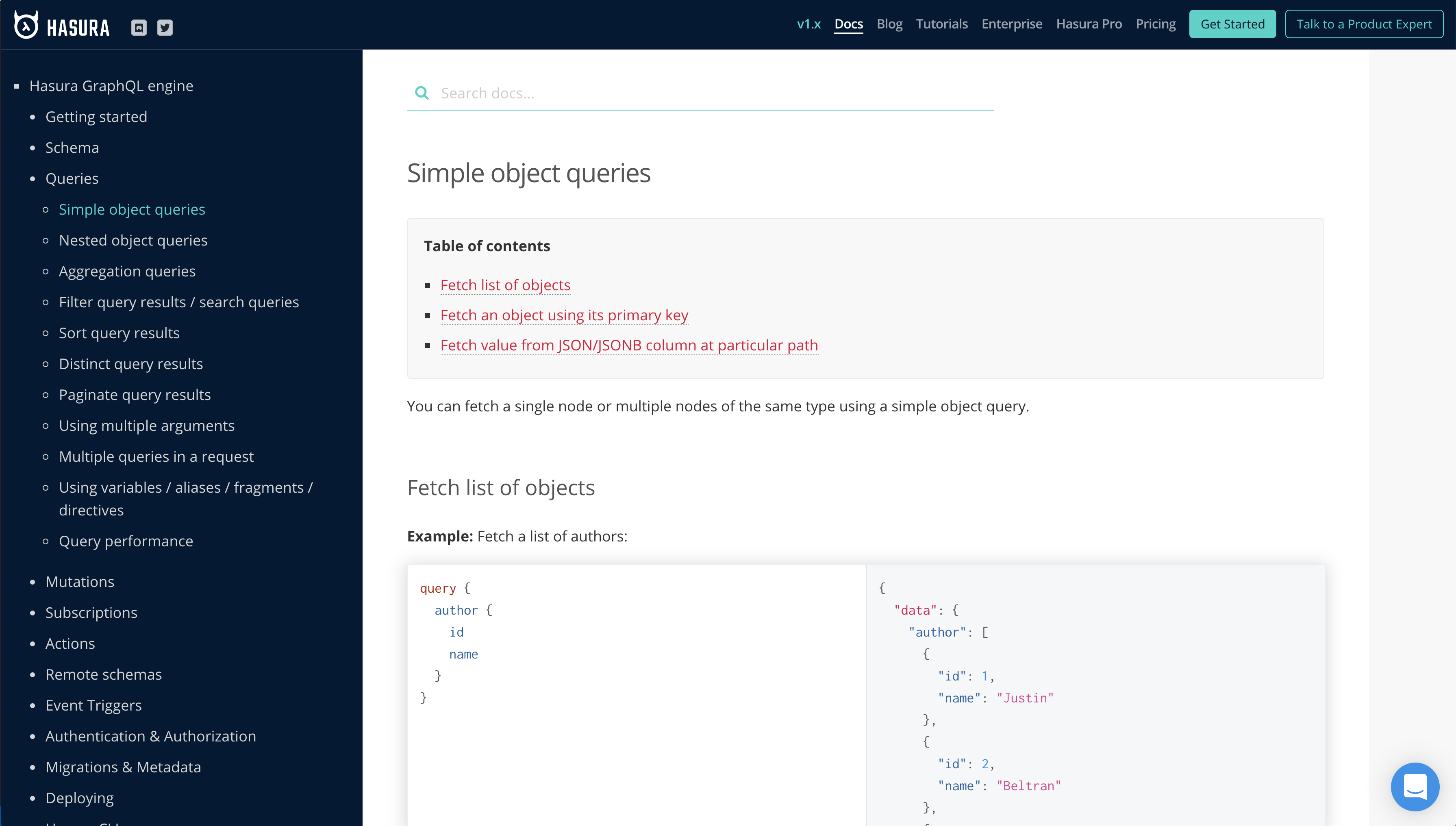 Tweaks to docs (design/UX etc) · Issue #5022 · hasura/graphql-engine · GitHub