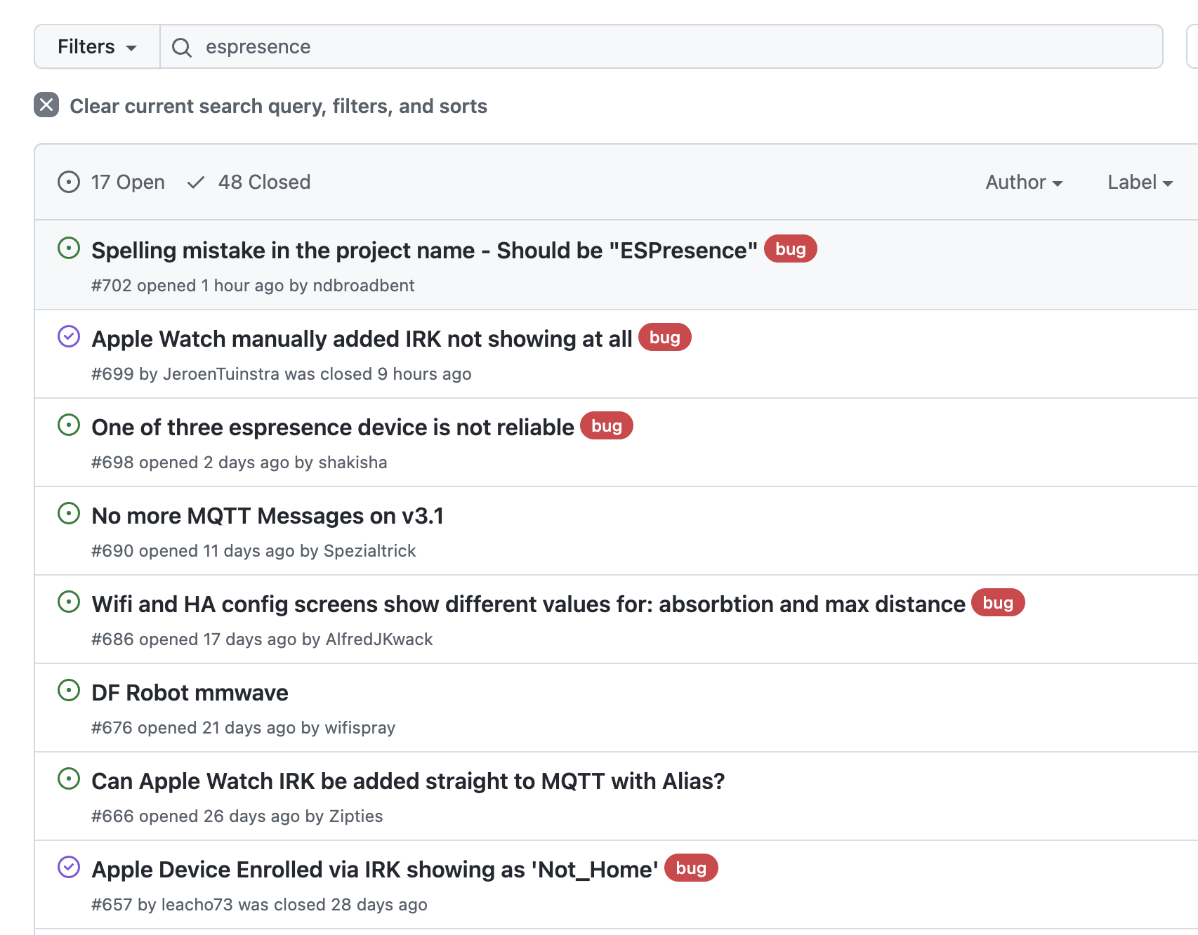 Spelling mistake in the project name - Should be "ESPresence" · Issue #702 · ESPresense ...