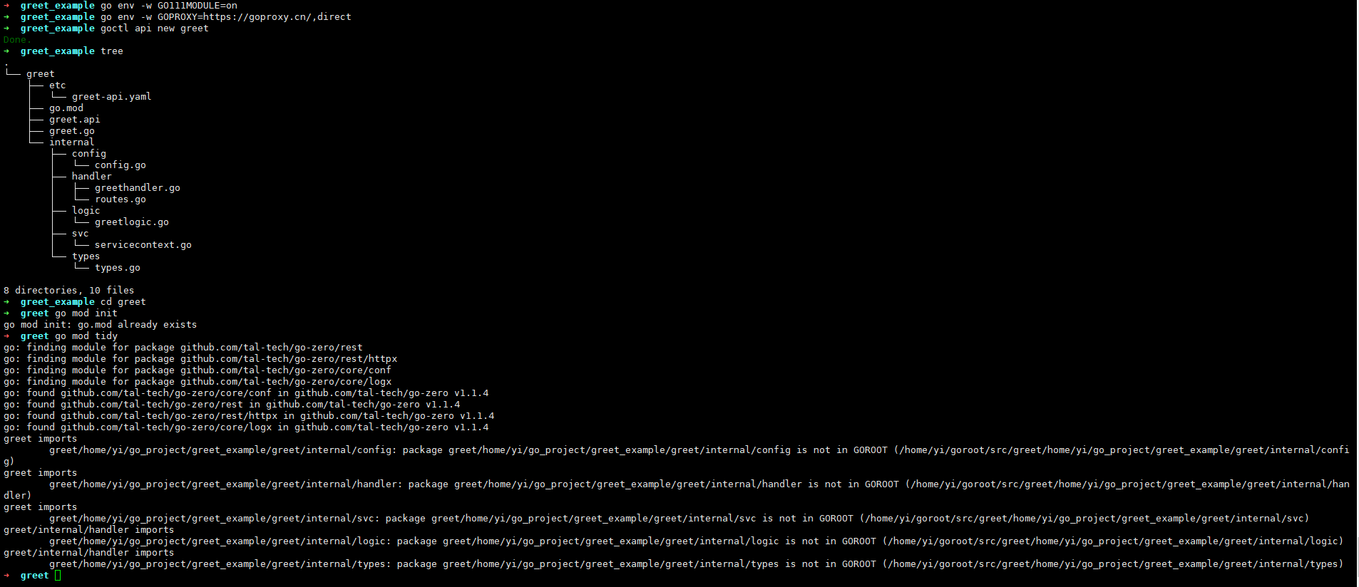 error when runging greet example · Issue #518 · zeromicro/go-zero · GitHub