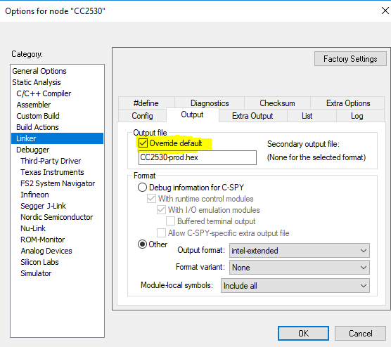 Unfinalized Firmware .a51 instead of .hex file that generate error "Coordinator initialize had ...