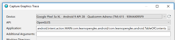 [Try ABI: unknown⇒gapidapk.EnsureInstalled] Device does not support requested abi: unknown ...