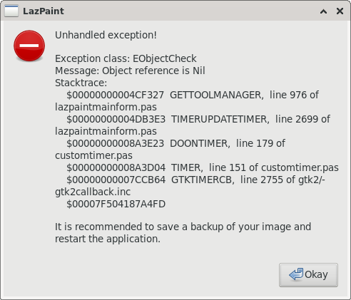 [Linux, LazPaint 7.2.2 Beta] Unhandled exception when LazPaint is started with an image path as ...