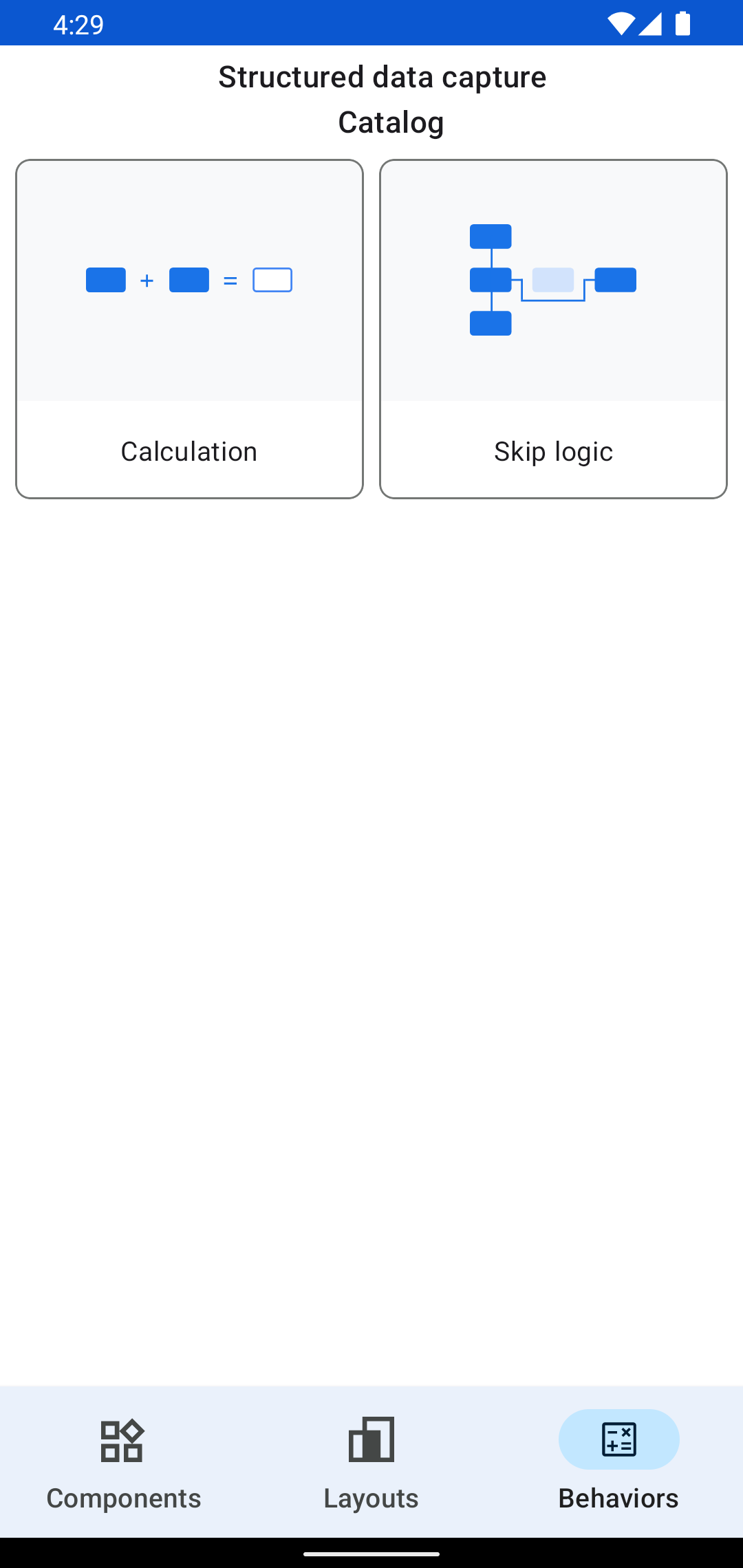 SDC catalog - Add behavior tab (to show skip logic and calculations behavior) · Issue #1524 ...