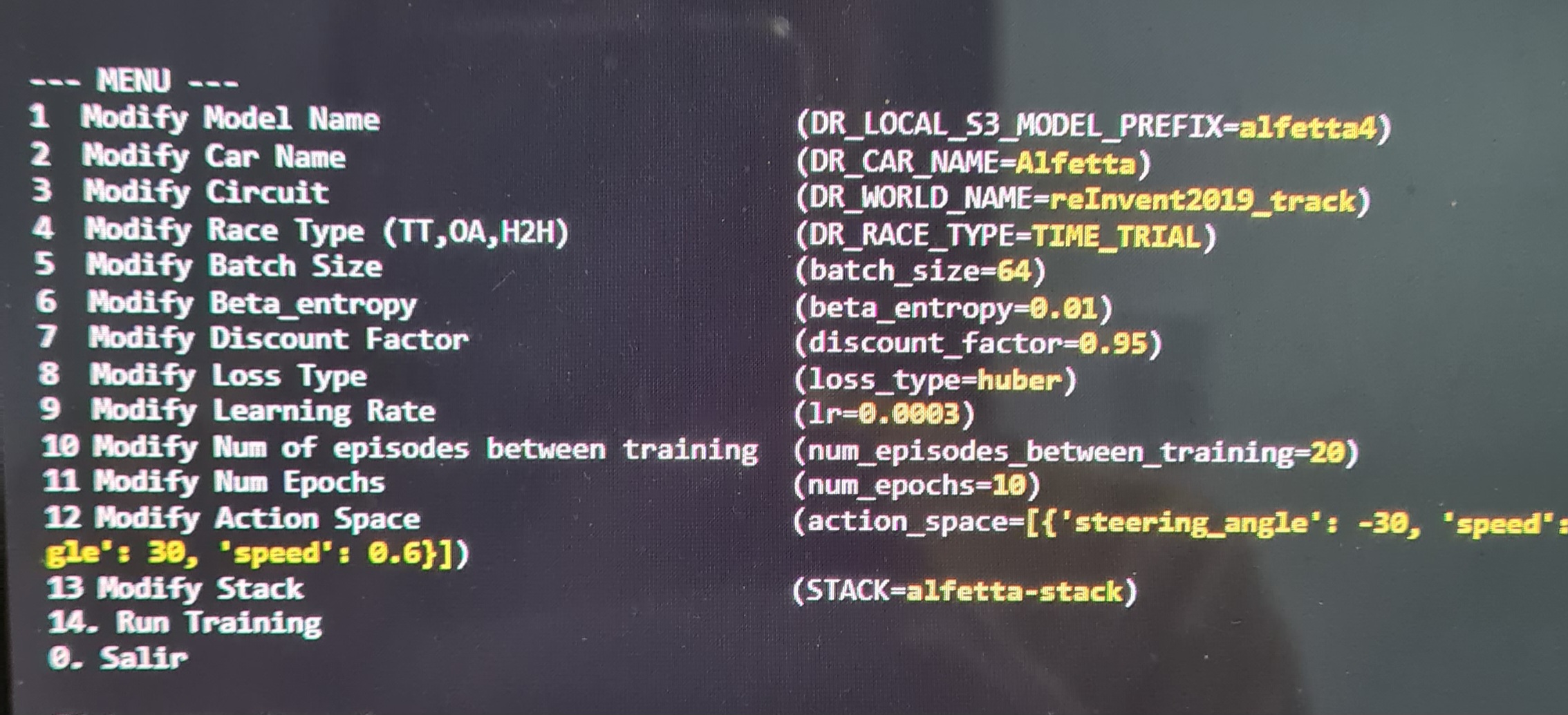 Create a Menu with improved usability to view/modify parameters and Launch Trainings · Issue #65 ...