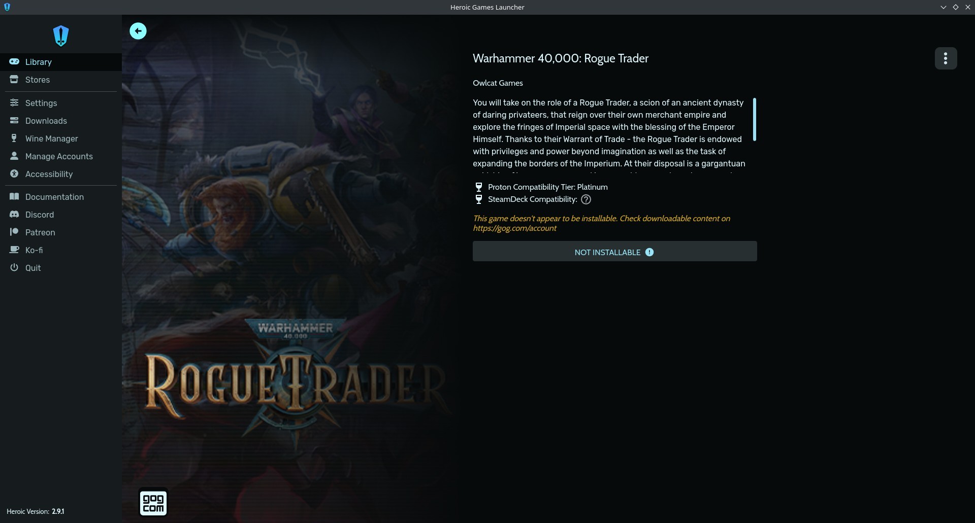 Cannot download Warhammer 40k: Rogue Trader · Issue #2998 · Heroic-Games-Launcher ...