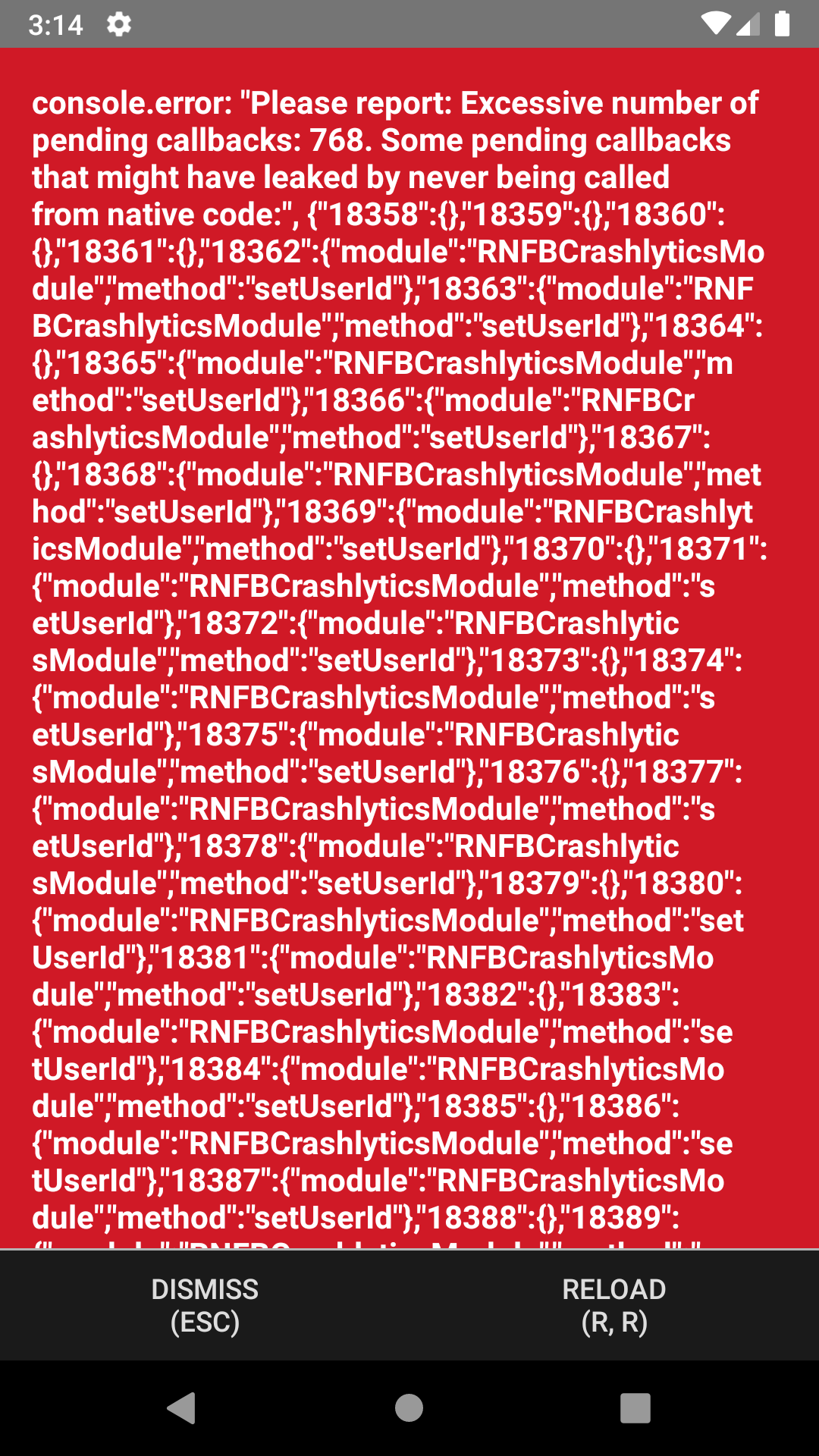 v6 Crashlytics: Excessive number of pending callbacks. · Issue #2758 · invertase/react-native ...