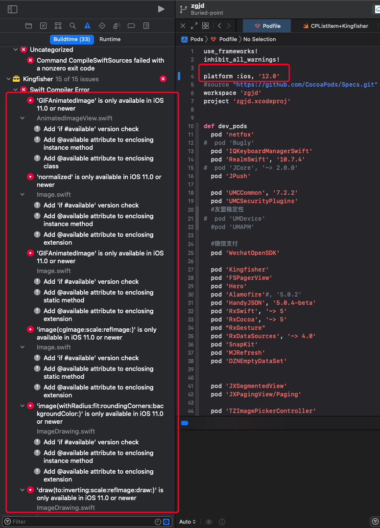 pod install v7.1.2 build failed on xcode 13.2 · Issue #1889 · onevcat ...