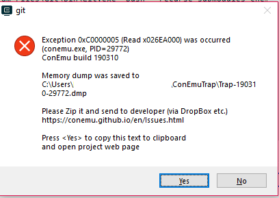 Error in push or pull - ConEmu · Issue #6878 · gitextensions/gitextensions · GitHub