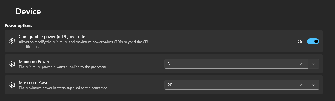 TDP settings not applying correctly · Issue #831 · Valkirie/HandheldCompanion · GitHub
