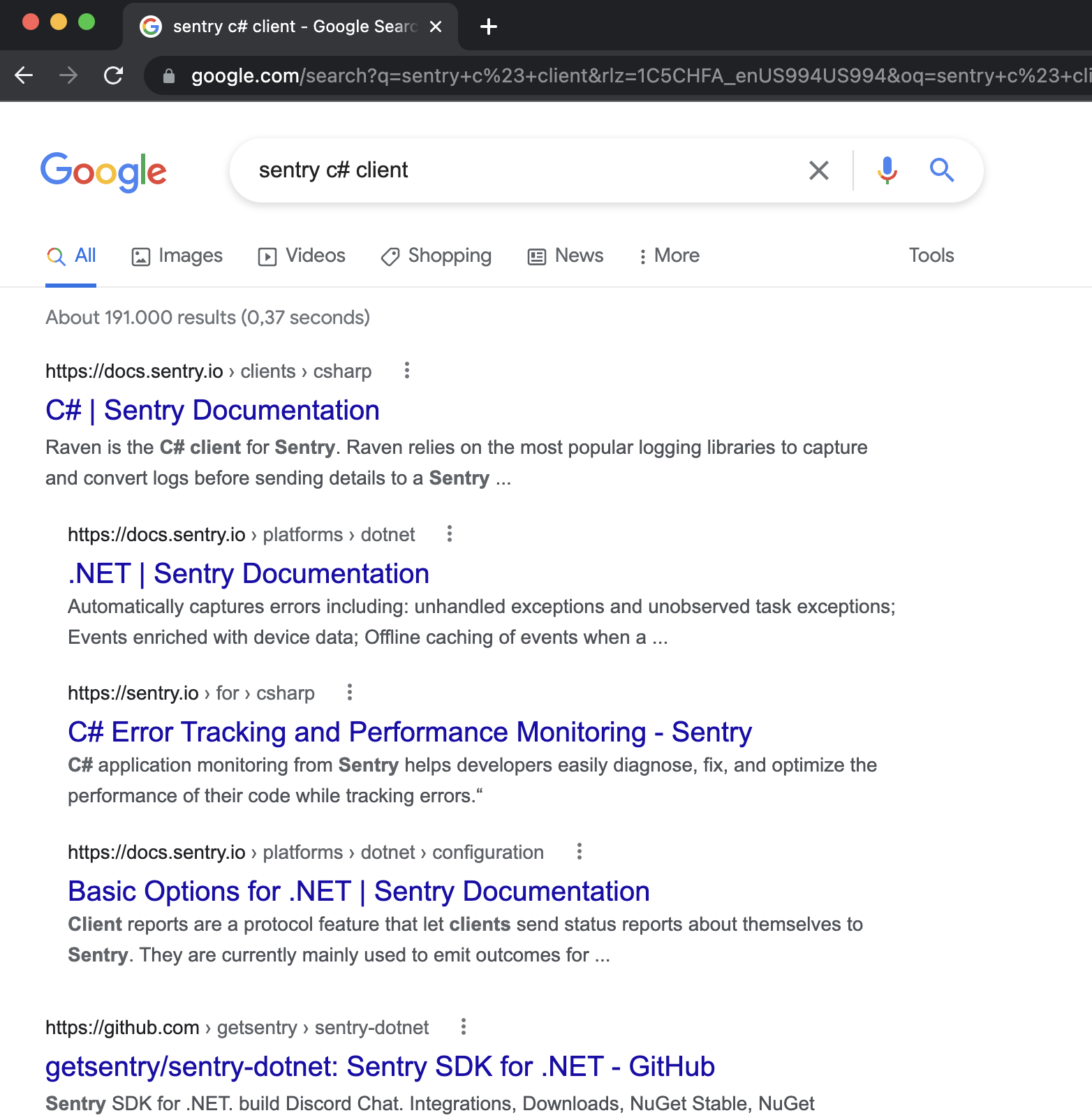 Search lists legacy clients before current ones · Issue #5534 · getsentry/sentry-docs · GitHub