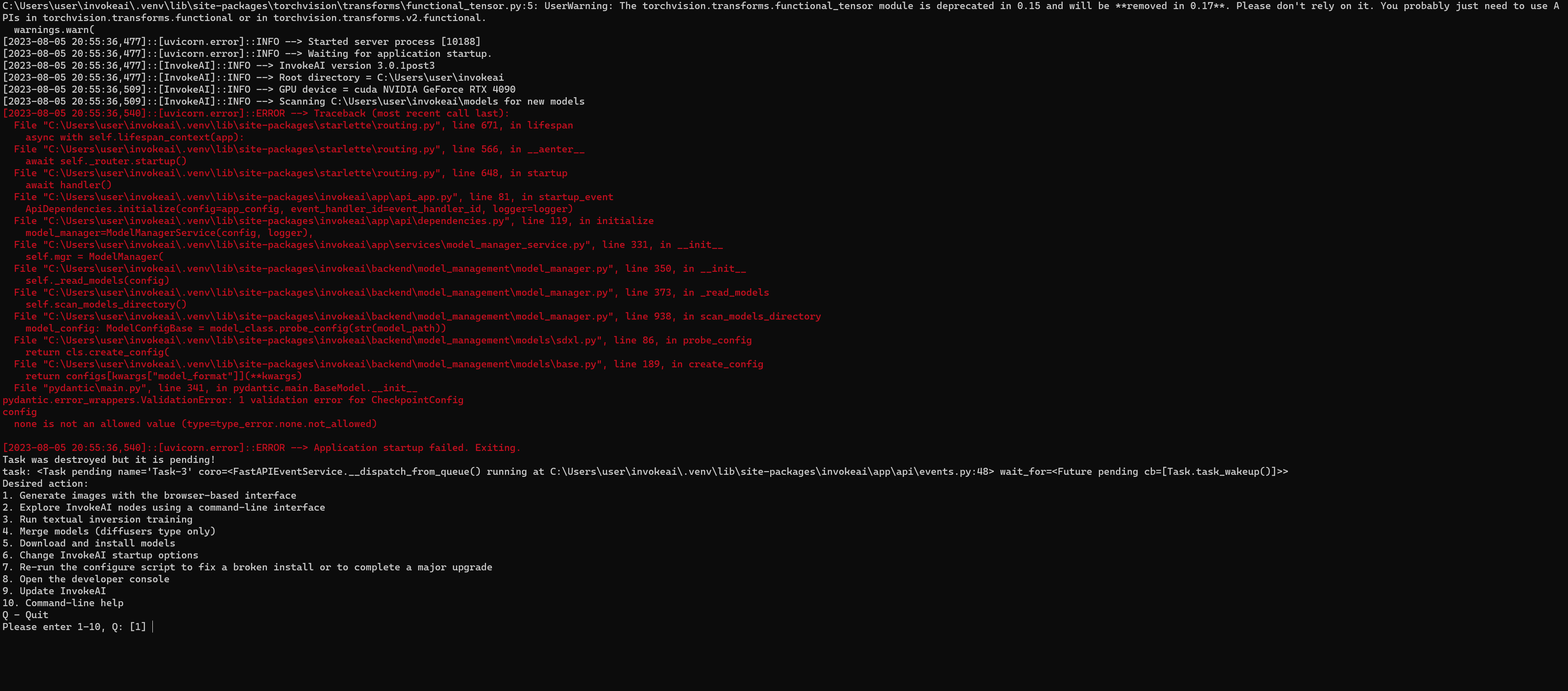 Bug Invoke Fails To Start After Successful Install · Issue 4173 · Invoke Aiinvokeai · Github
