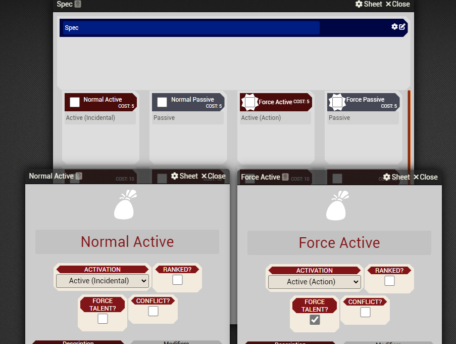 Specialization Trees don't recognize Force talents · Issue #1109 ...