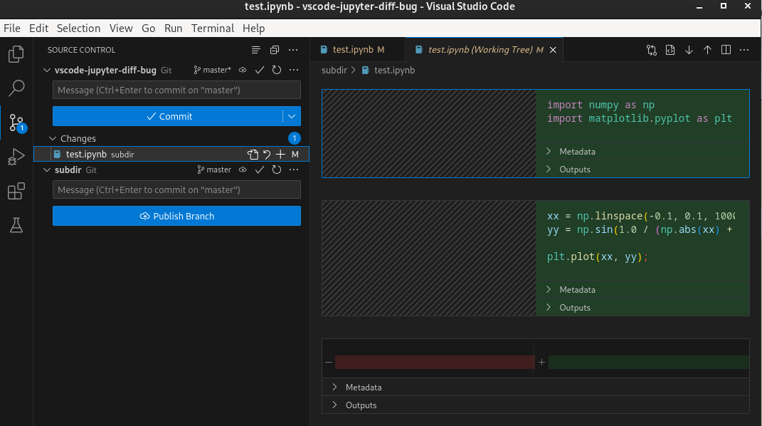 Problematic Notebook Diff With Nested Repos · Issue 189287 · Microsoftvscode · Github 5398