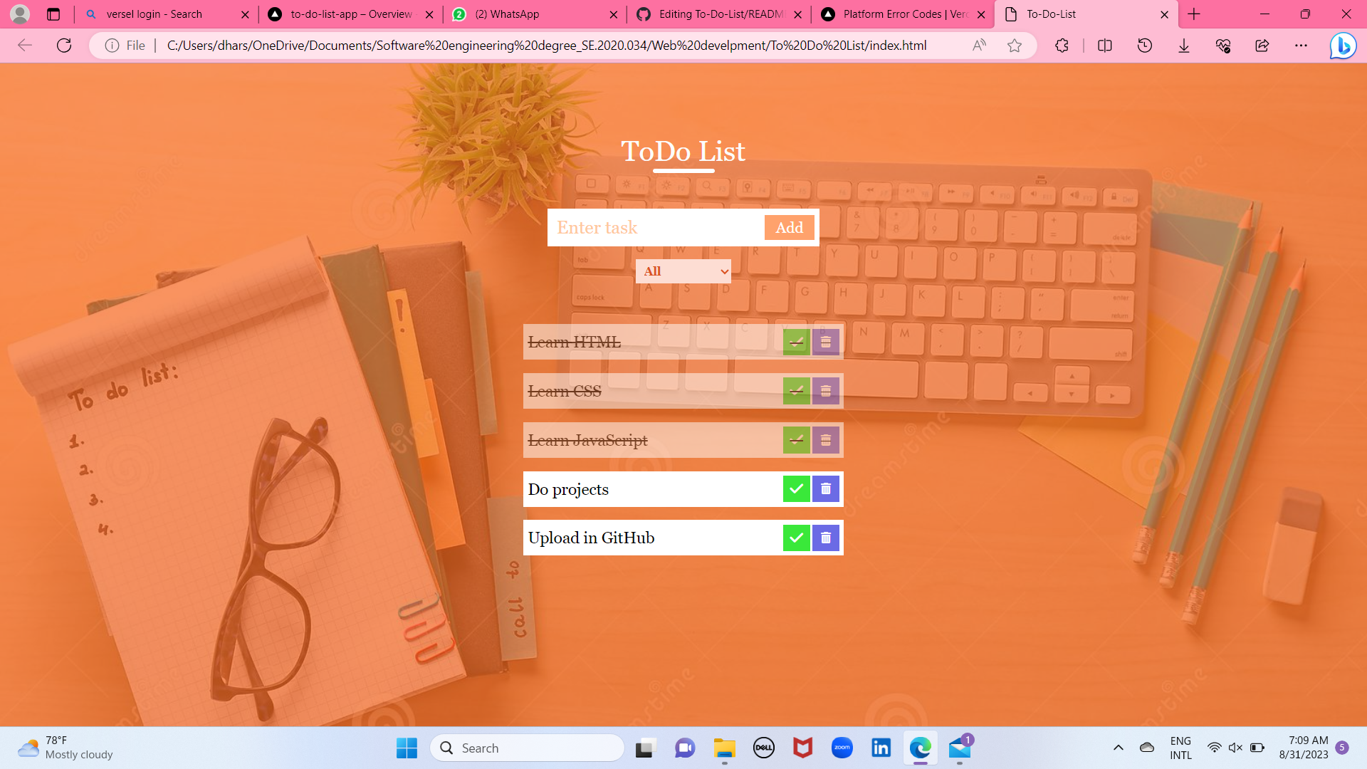GitHub - DharshiBalasubramaniyam/To-Do-List