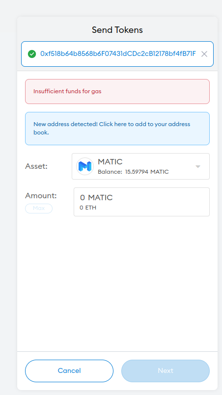 [Bug]: Sending ERC-20 tokens on Ethereum: says "insufficient funds" but doesn't say how much I ...