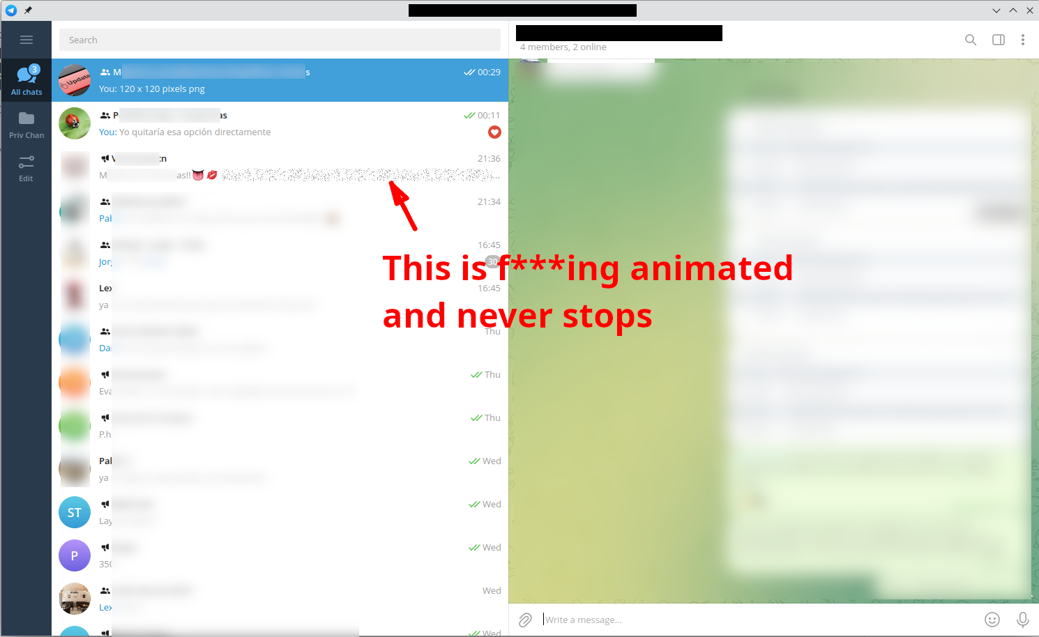 "spoiler style" text · Issue #26200 · telegramdesktop/tdesktop · GitHub
