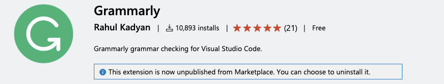 Extension unpublished · Issue #104 · znck/grammarly · GitHub