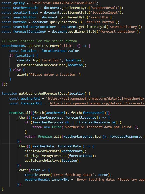 GitHub - RG-GitUser/Weather-Dashboard