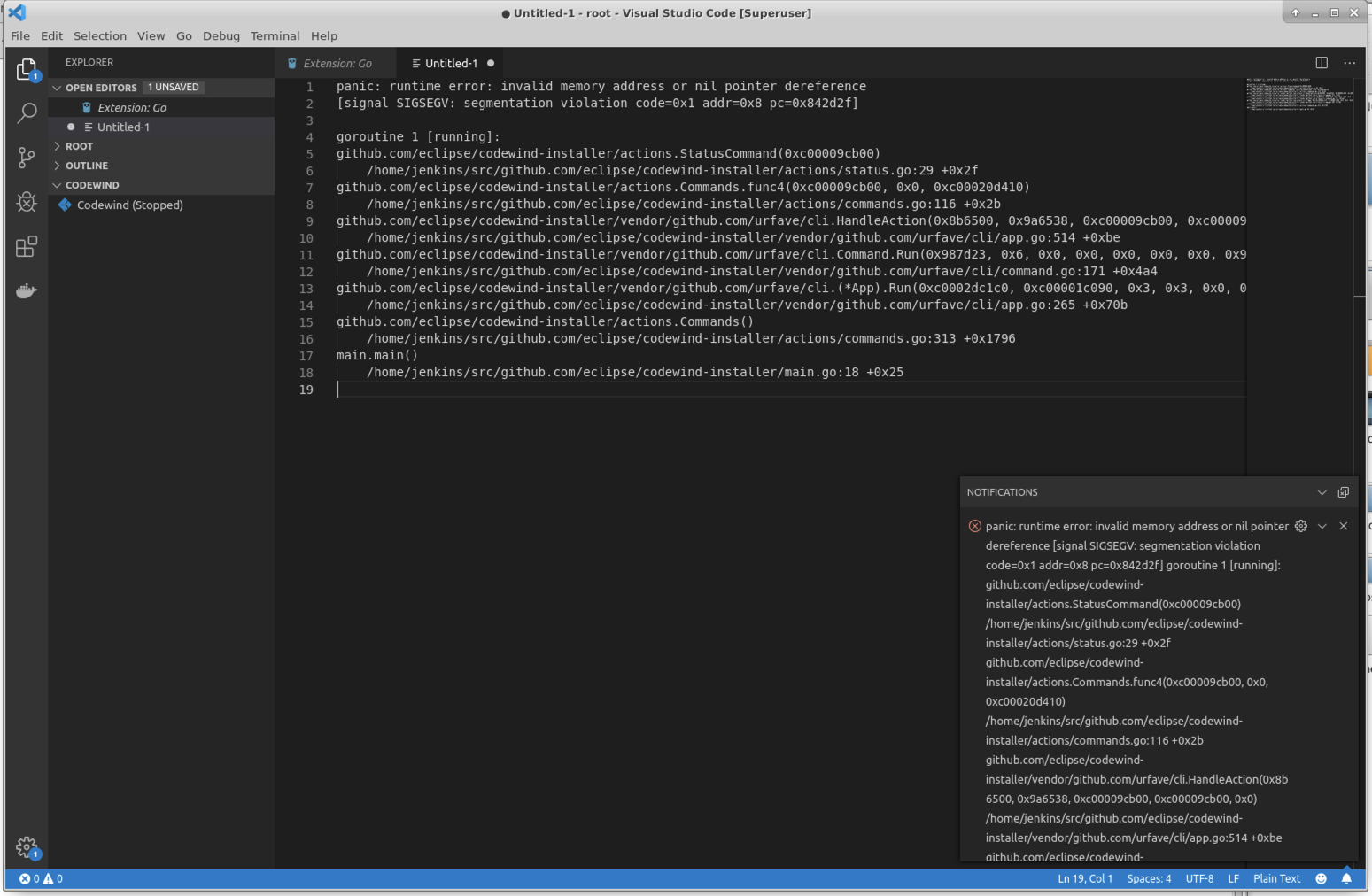 Svt Error Starting Codewind On Vscode On Ubuntu 1804 · Issue 730 · Eclipse Archivedcodewind