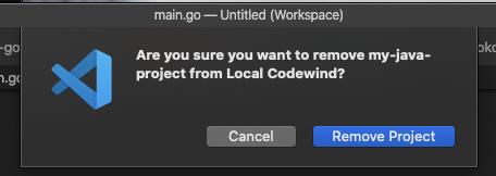 Change option from cancel to no for delete directory request when removing a project in VS Code ...