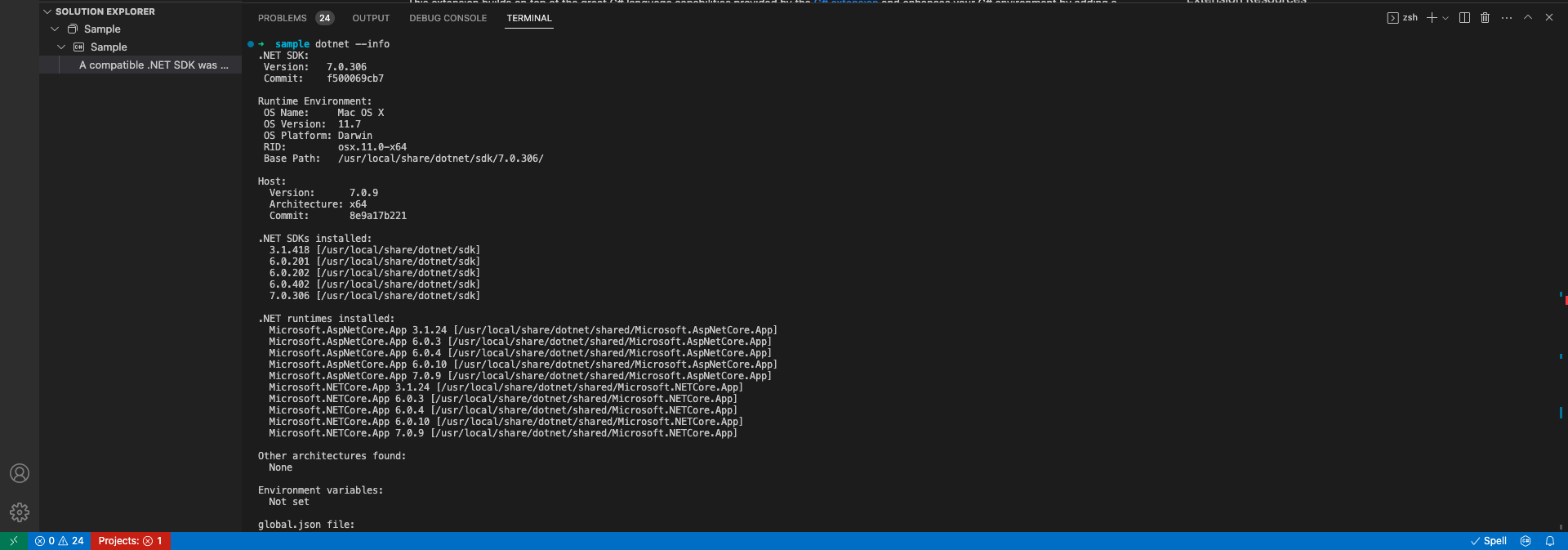Bug A Compatible Net Sdk Was Not Found When Opening Workspace · Issue 120 · Microsoft 3982
