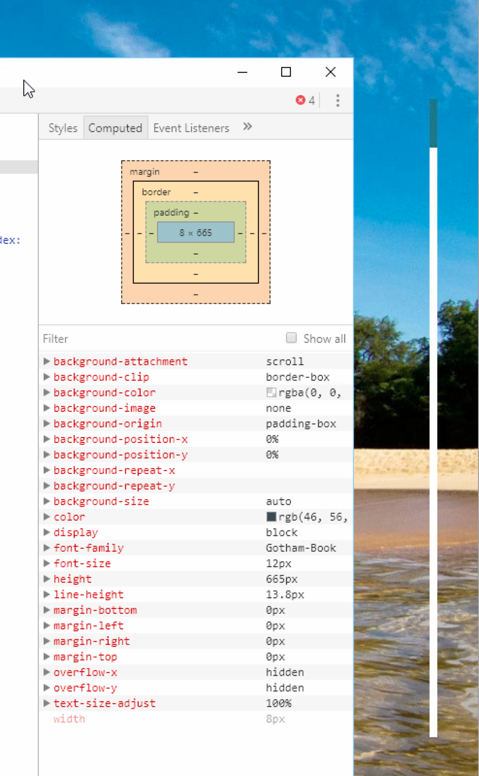 Windows 10 browser window size