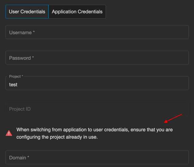 Editing Openstack provider settings is ignoring application credentials · Issue #4702 ...