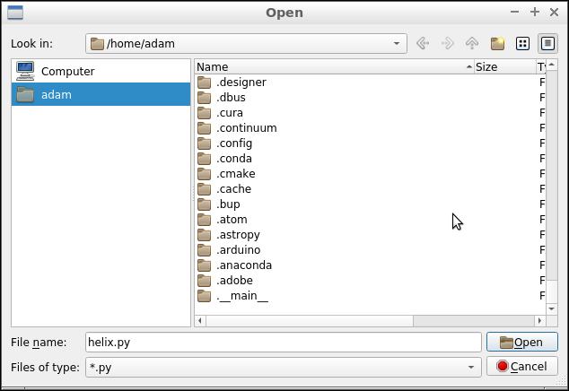 cq-editor: File > Open Window -- Missing Directory Names With Dot "." Prefix. · Issue #182 ...