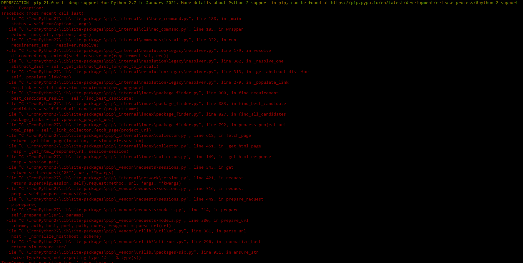 pip failing to install libraries · Issue #714 · IronLanguages/ironpython2 · GitHub