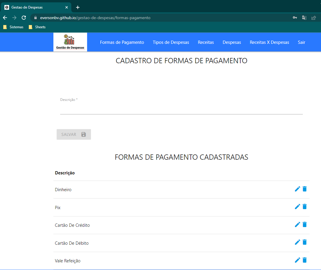 GitHub - eversonbv/gestao-de-despesas: Projeto Final da disciplina Frameworks Web - UTFPR