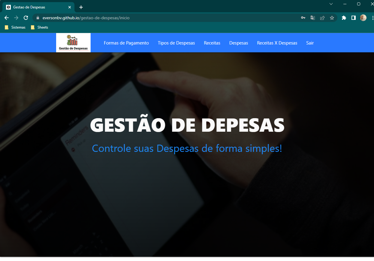 GitHub - eversonbv/gestao-de-despesas: Projeto Final da disciplina Frameworks Web - UTFPR