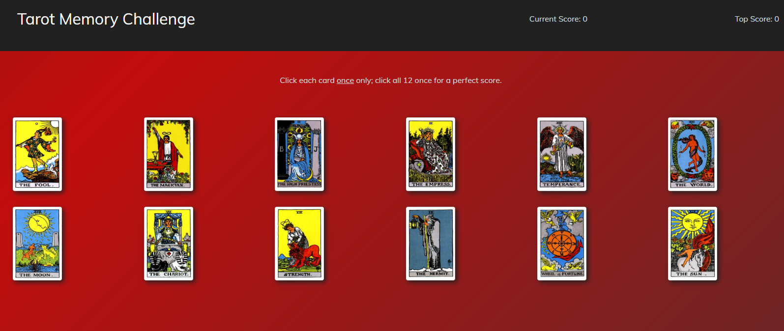 GitHub - whittark/tarot-memory-challenge-wt: Test your memory by ...