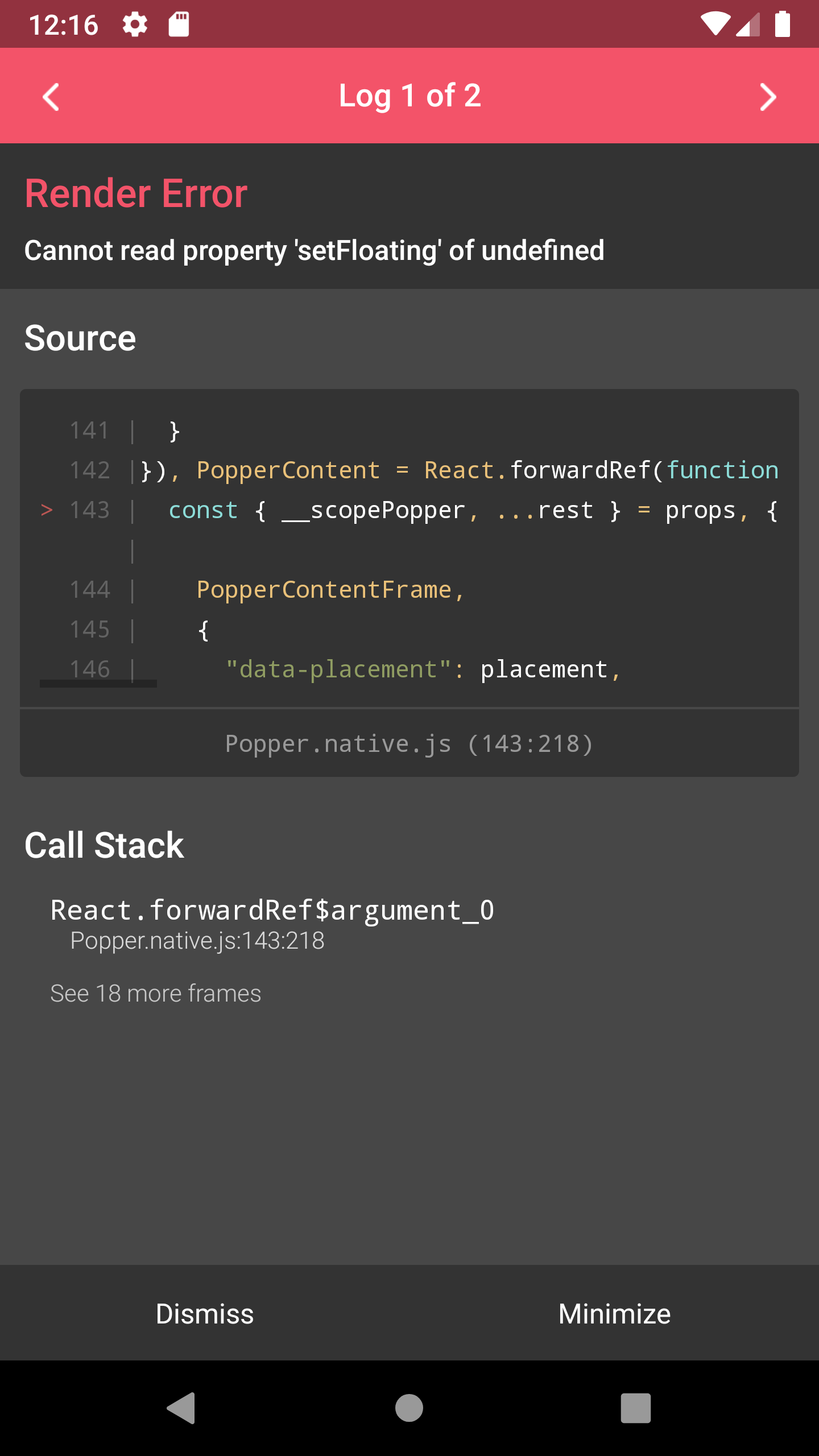 Popover crashes on Android · Issue #1748 · tamagui/tamagui · GitHub Popover crashes on Android · Issue #1748 · tamagui/tamagui · GitHub