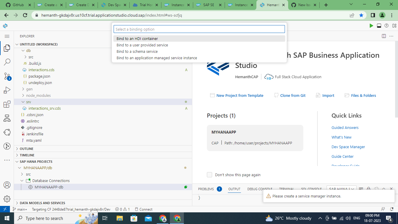 Unable To Bind My Sap Project From Bas · Issue 19 · Sap Samplescap Hana Exercises Codejam · Github