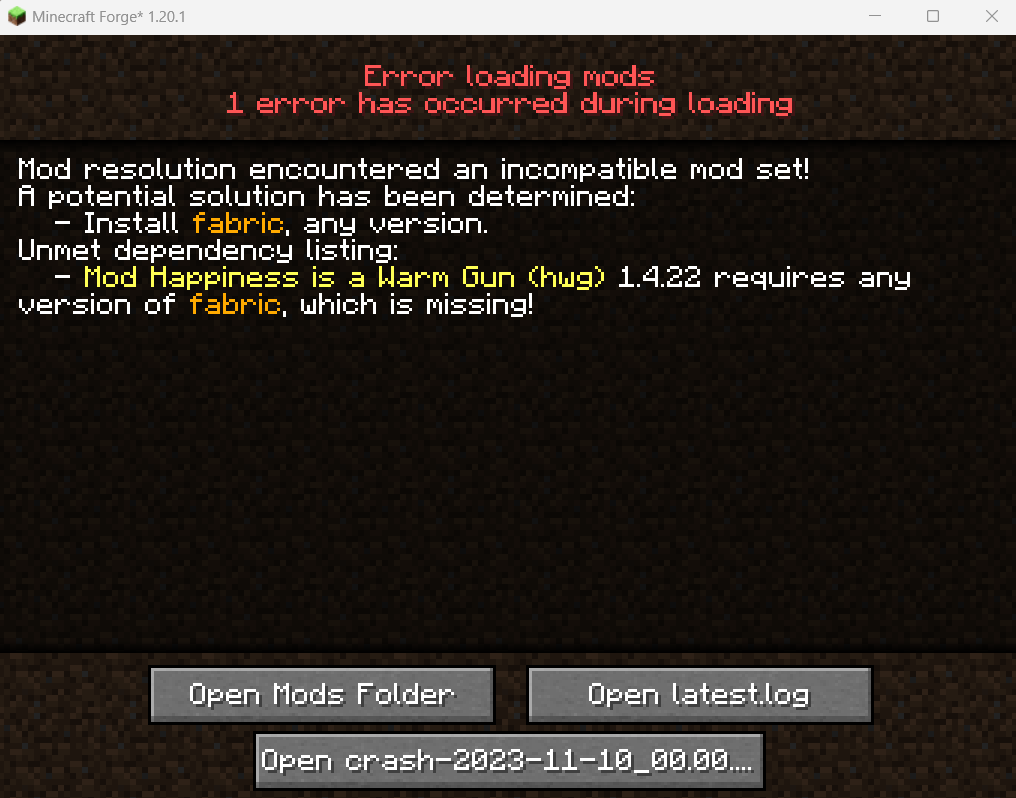 Forge 1201 Error Loading · Issue 104 · Cybercat Modshwg · Github